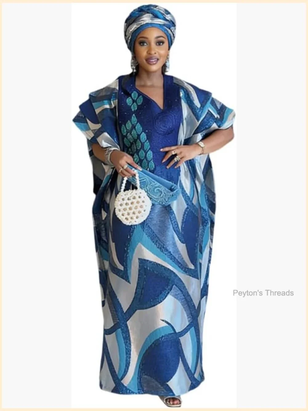 Dresses | African Fancy Bubu Dress Embroidery Pattern Maxi Dress | Poshmark